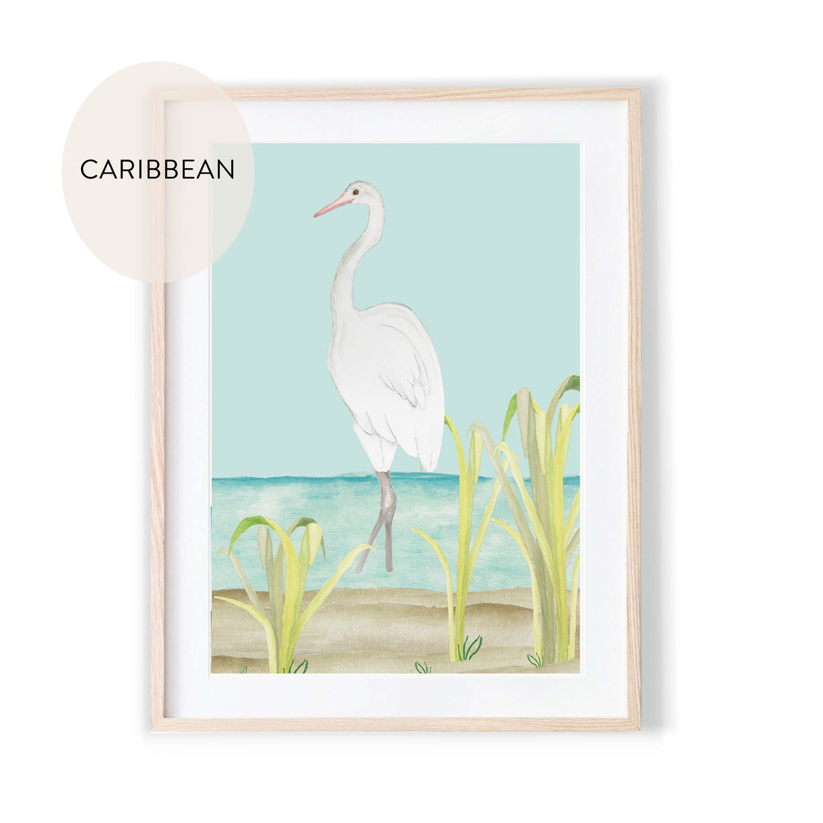 Custom Color Egret Print – Sweet Pea and Whimsy